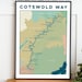 Cotswold Way Map Art Print. Cotswold Trail Map Print, Cotswolds Wall ...