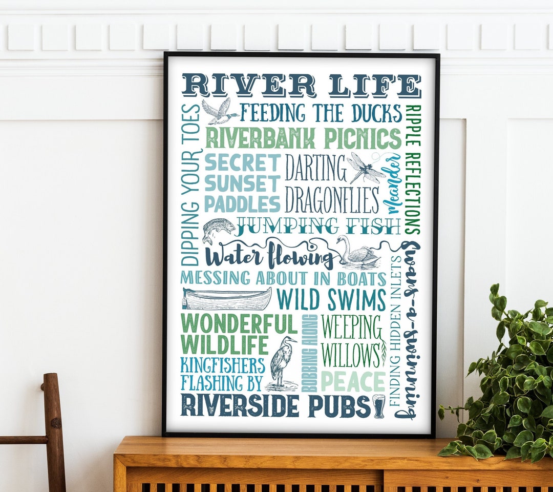 River Life Wall Art, River Art Print, River Print, River Gift ...