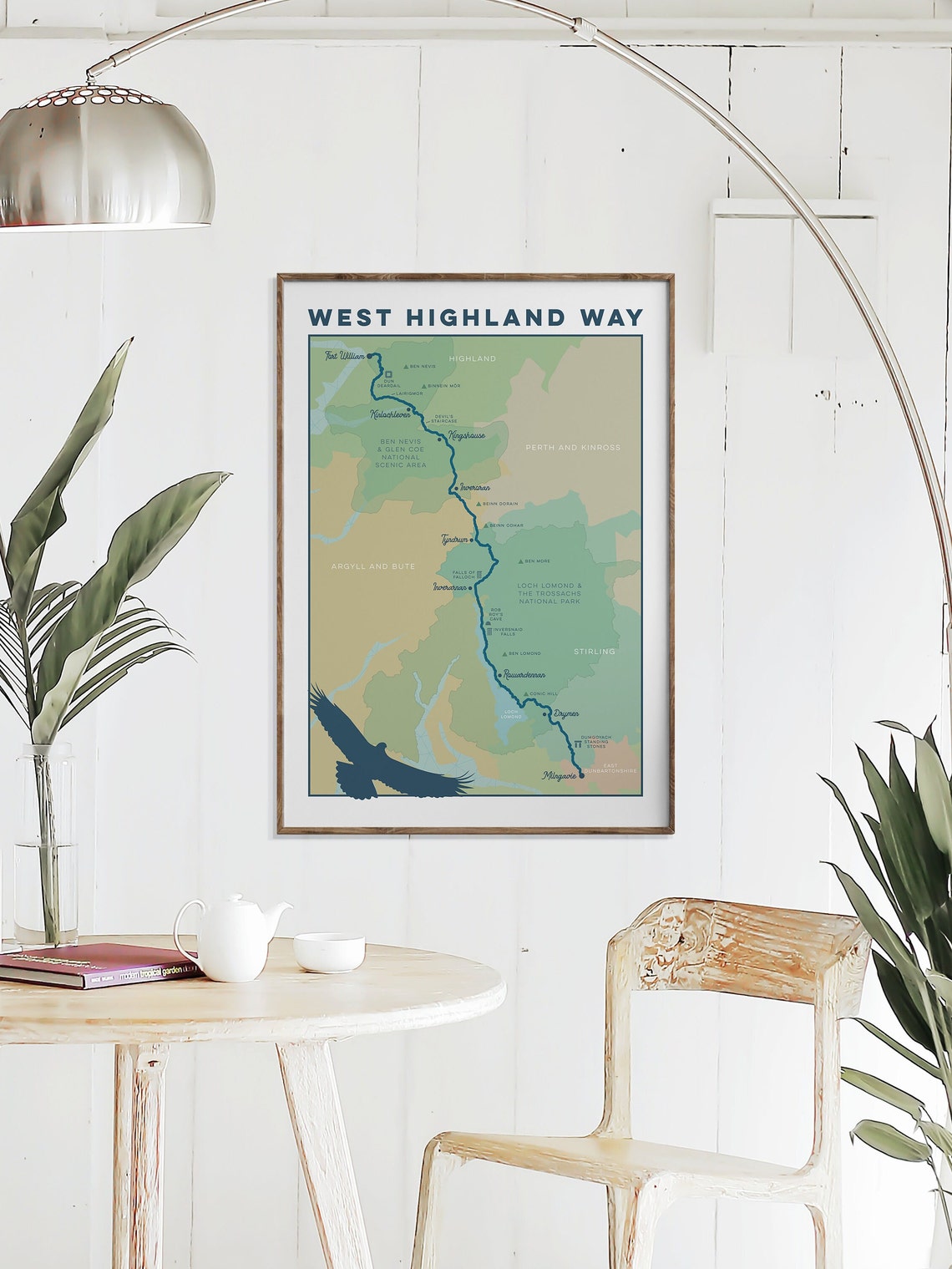 West Highland Way Map Art Print. WHW Map Print, West Highlands Wall Art ...