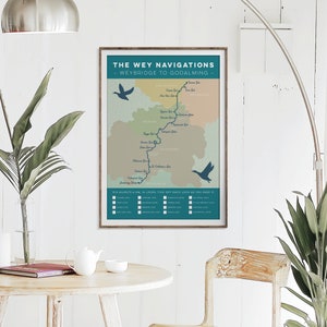 River Wey Art: Weybridge to Godalming, Wey Navigation Art Print, Surrey ...