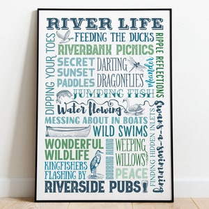 River Life Wall Art, River Art Print, River Print, River Gift ...