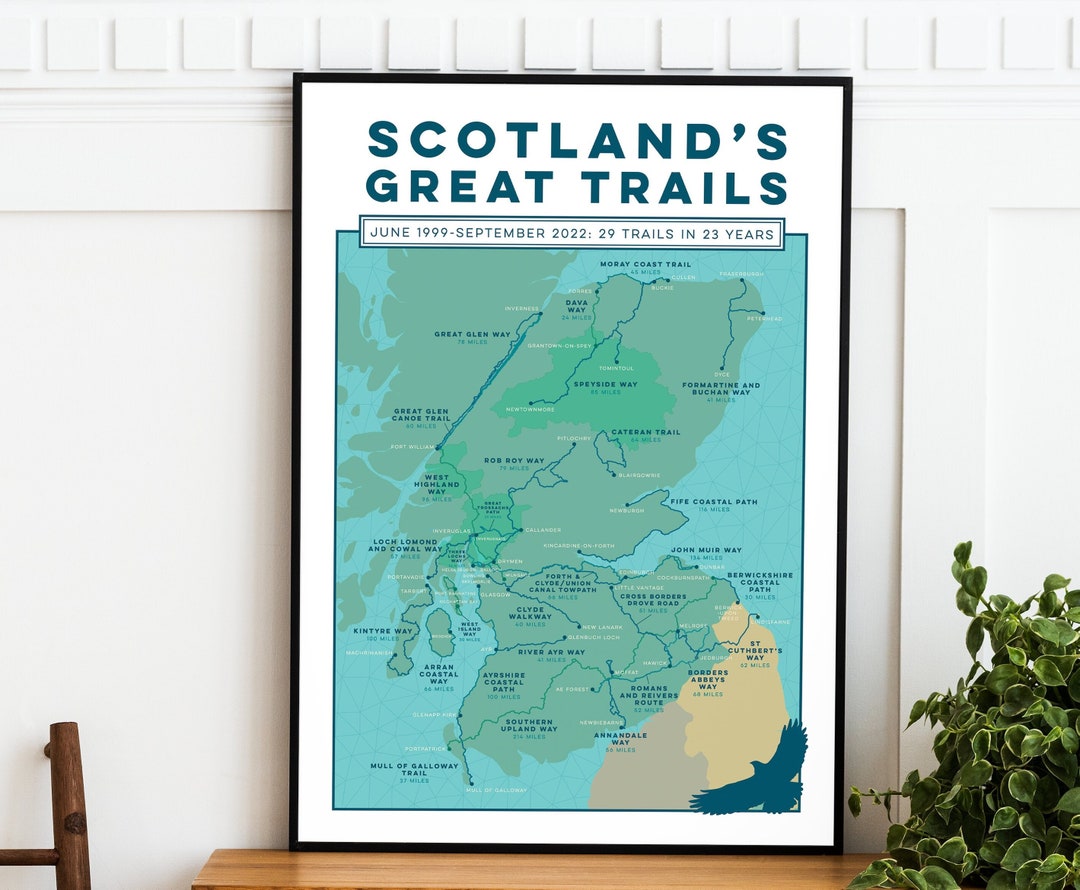 Personalised Scotland's Great Trails Art Print: Custom Wall Art Print ...