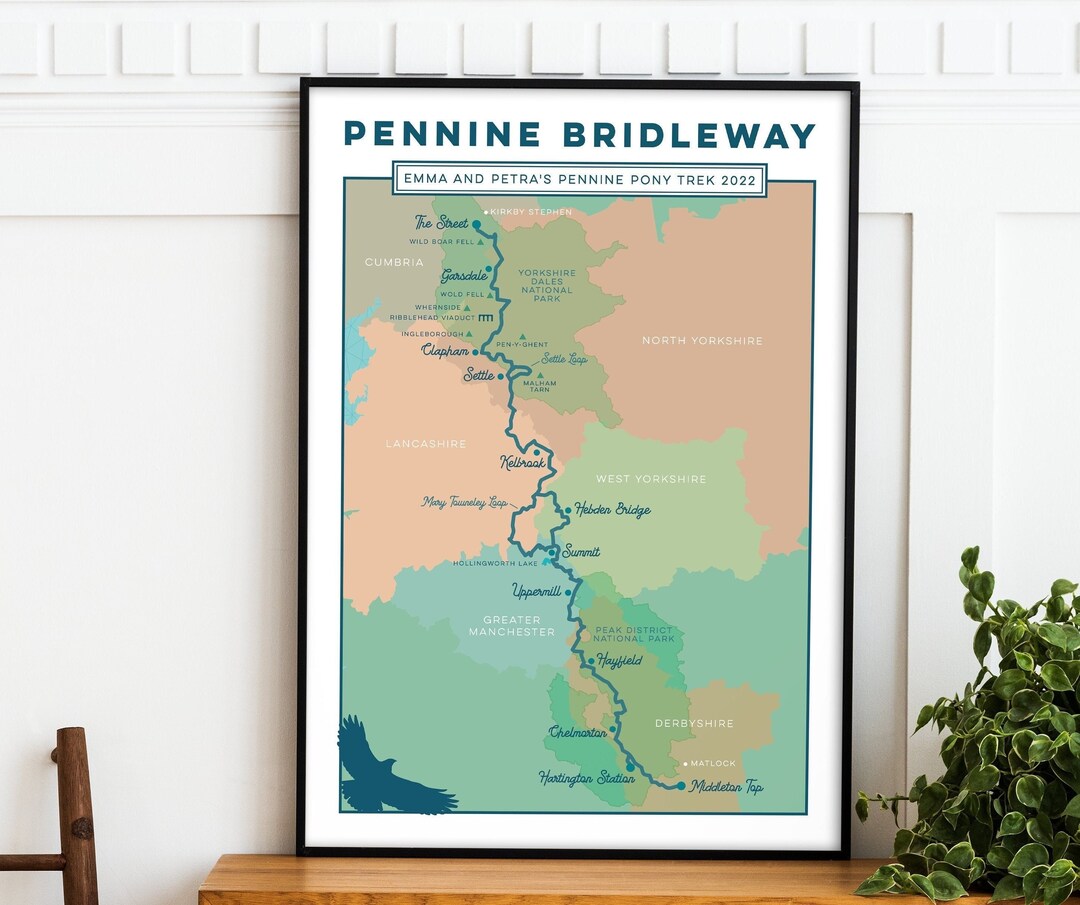 Pennine Bridleway Personalised Art Print: Pennines Personalised Trail ...