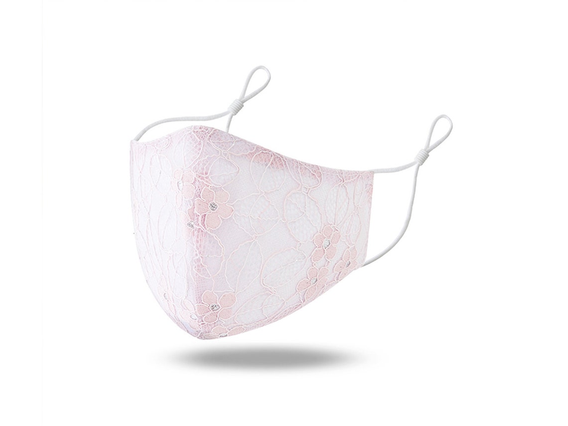 Lace Face Mask for Adult Double Layer Cotton With Ear Loop - Etsy