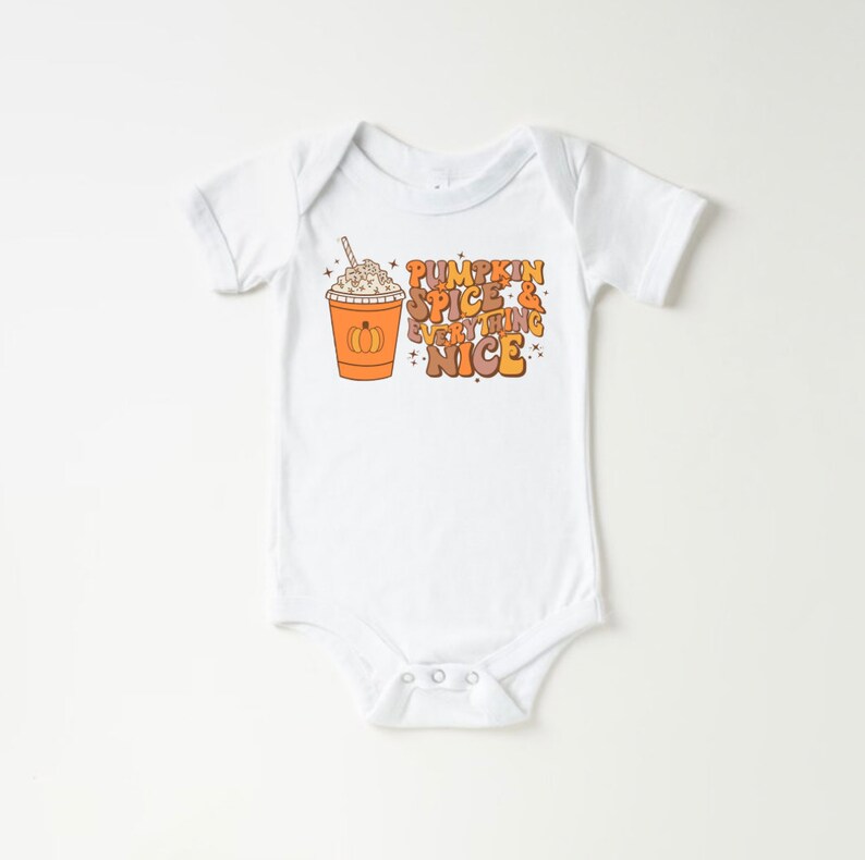 Retro Pumpkin Spice Fall Onesie®. Trendy Fall Baby Onesie®. Fall Baby ...