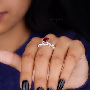Red Ruby Stone Marquise Cut Ring, Ruby Red Stone Ring for Her, Red ...