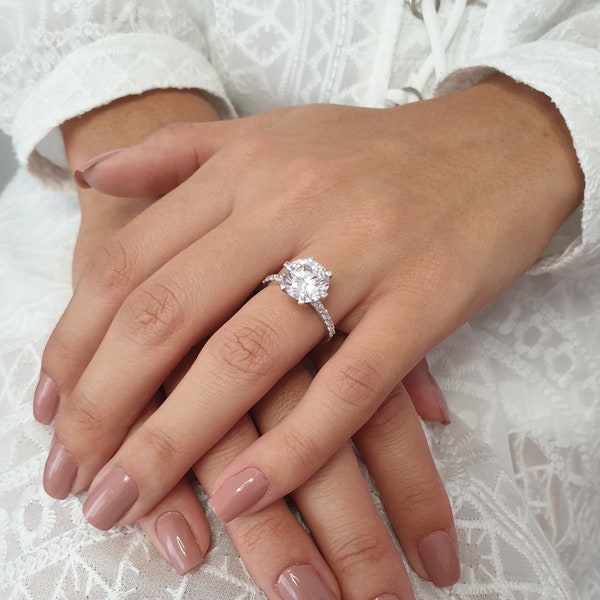 3ct Moissanite Engagement Ring - Etsy