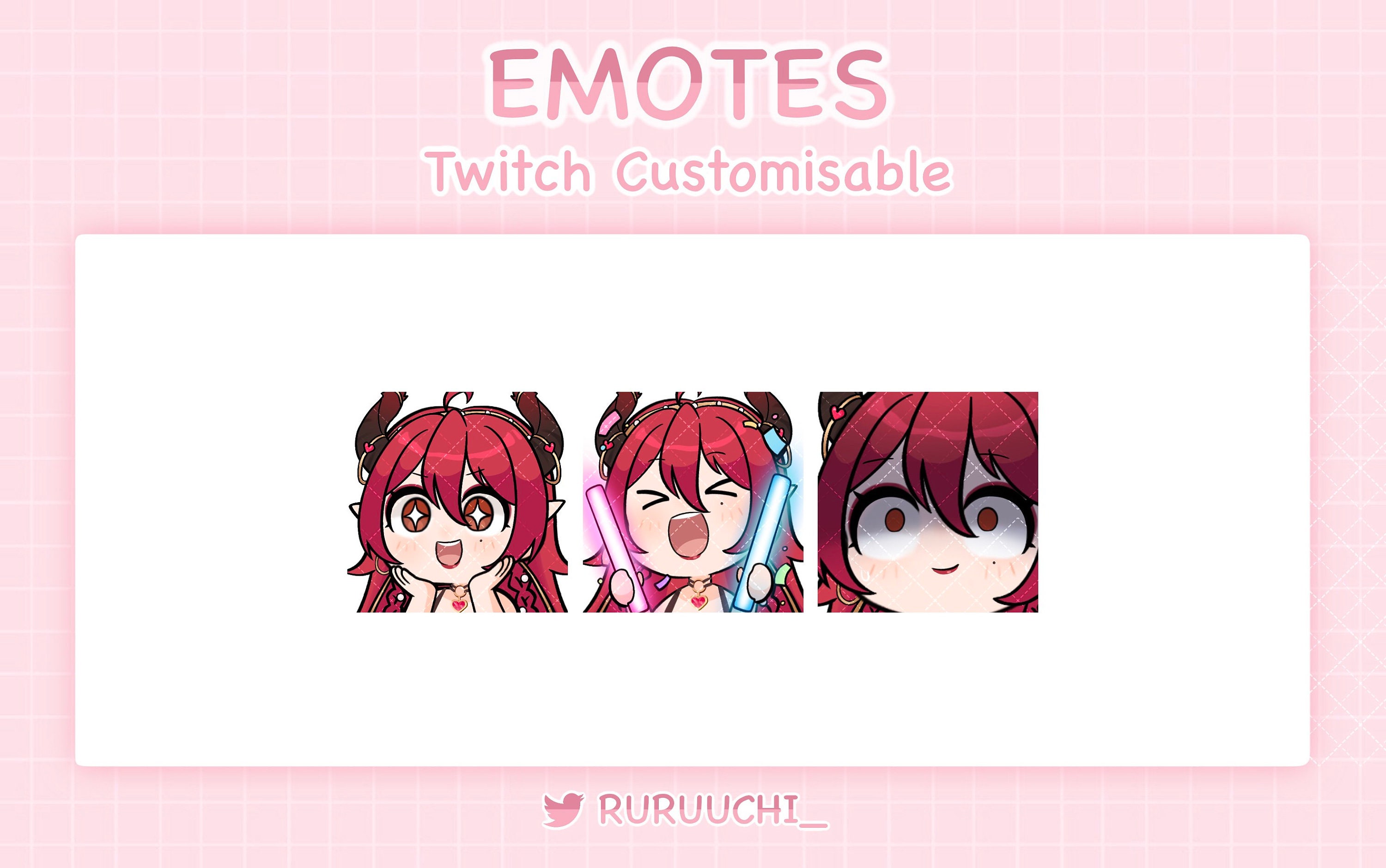 Customizable Twitch Emote / Kawaii Aesthetic / Streamer / - Etsy España