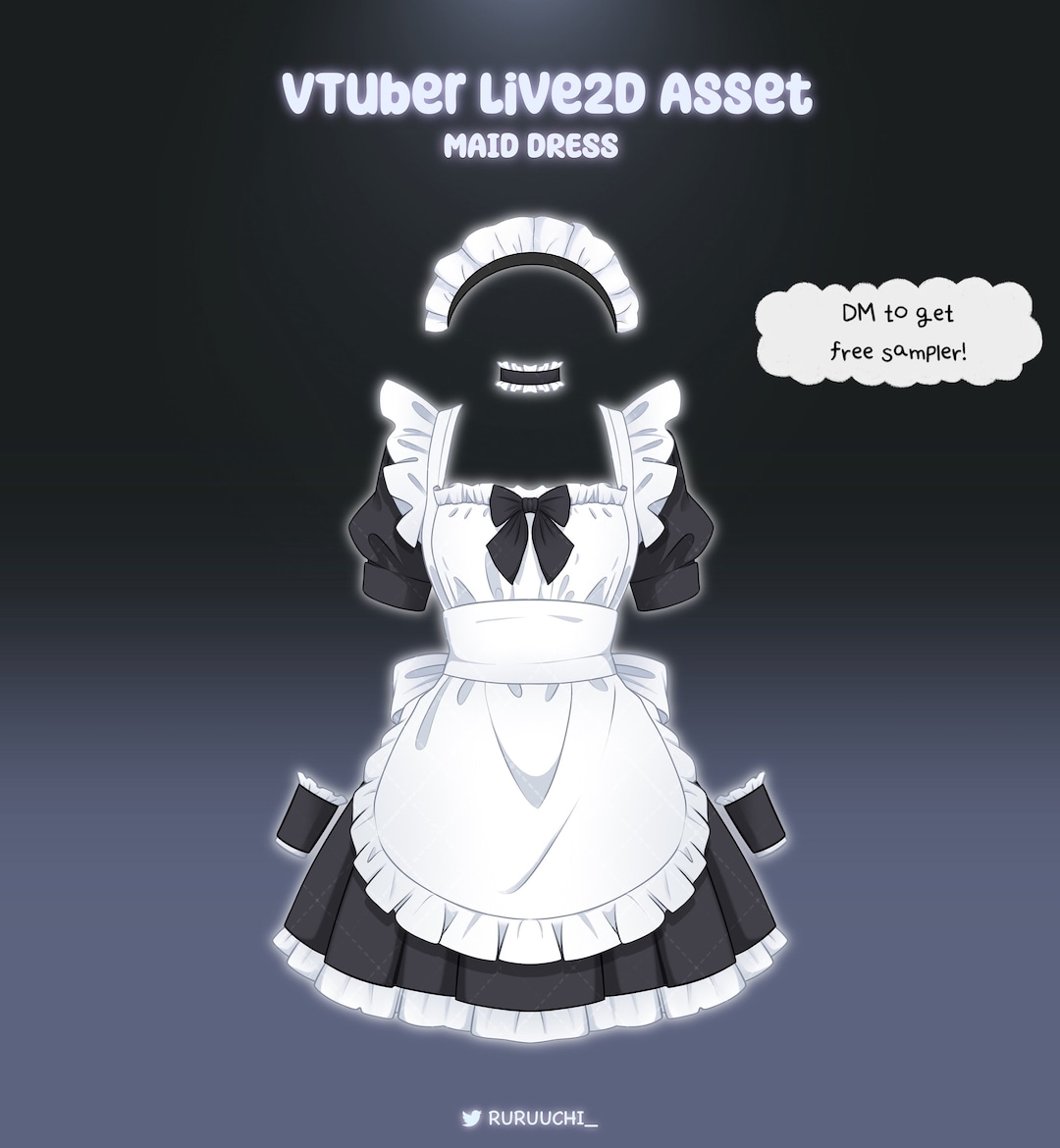 Maid Dress Assets for Vtuber Live2d / Pngtuber Vtube Studio Twitch Youtube Prop - Etsy