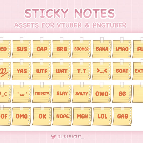 Vtuber Assets Sticky Note - Etsy Canada