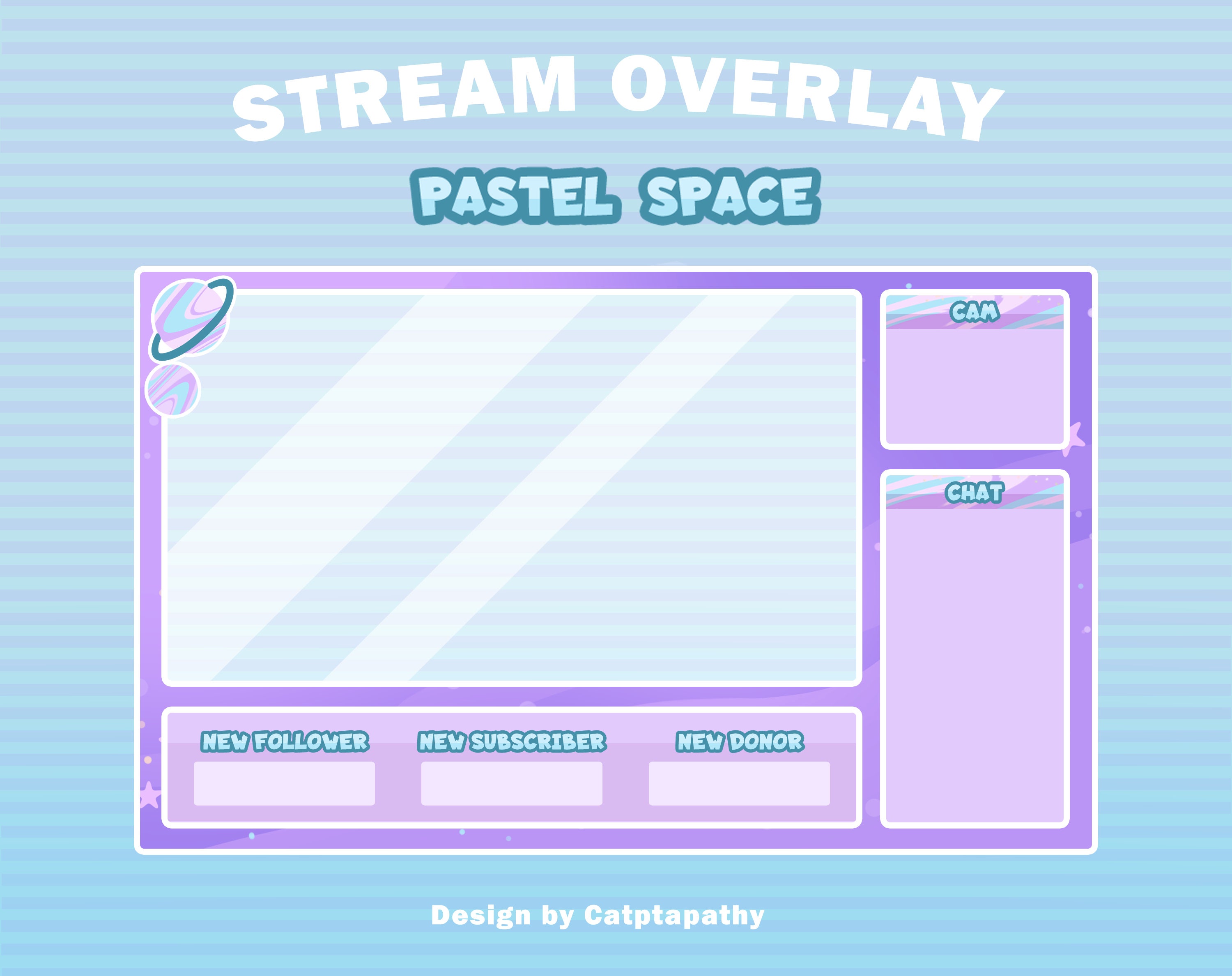 Pastel Space Stream Overlay Package for Twitch Kawaii Cute - Etsy Canada