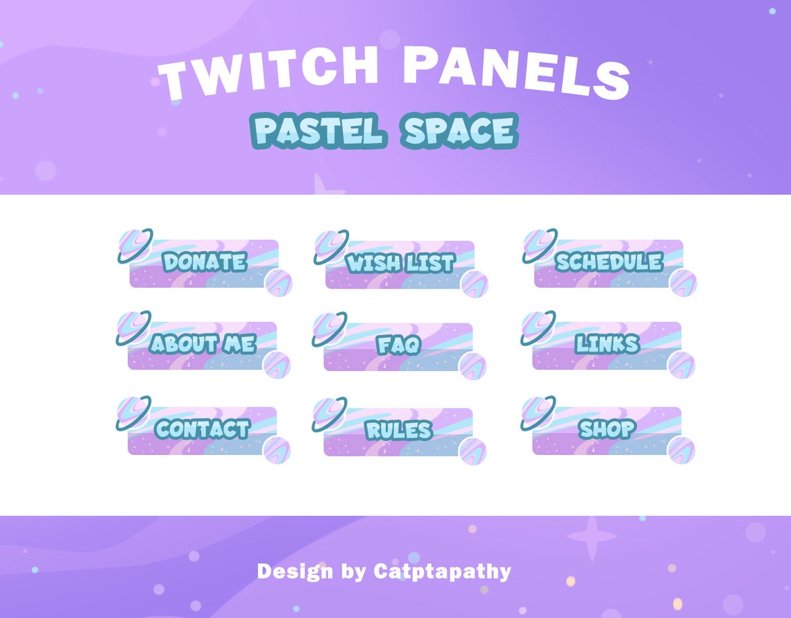 Pastel Space Stream Overlay Package for Twitch Kawaii Cute - Etsy