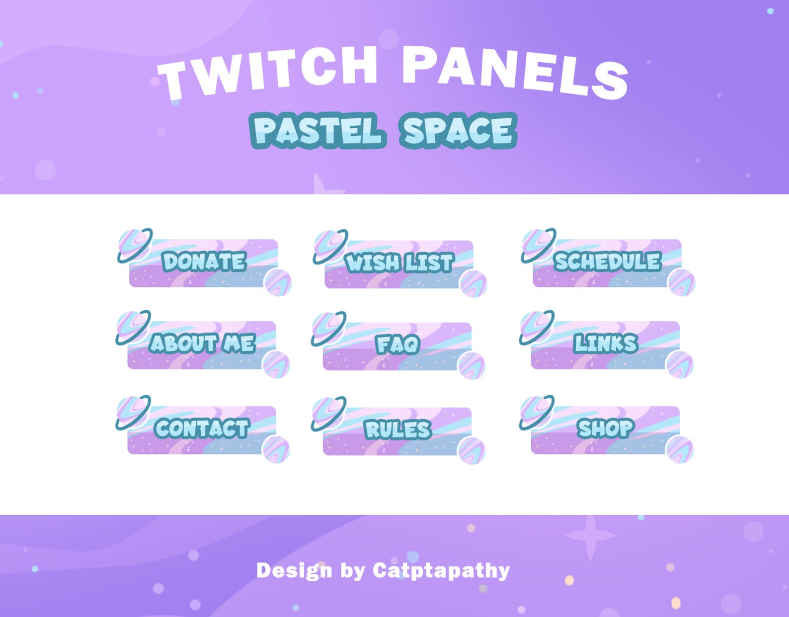 Pastel Space Stream Overlay Package for Twitch Kawaii Cute - Etsy