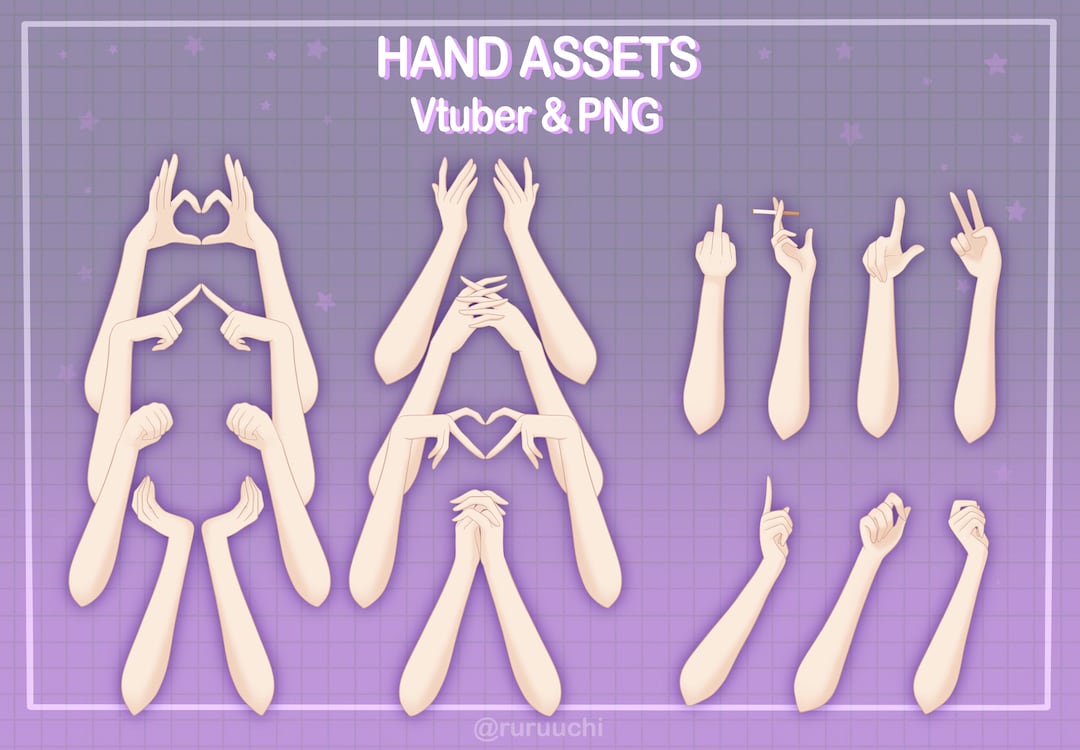 Hand Asset Pack for Vtuber / PNGTuber Vtube Studio Twitch Youtube Prop ...