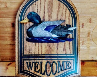 Wood Duck Welcome Sign - Etsy
