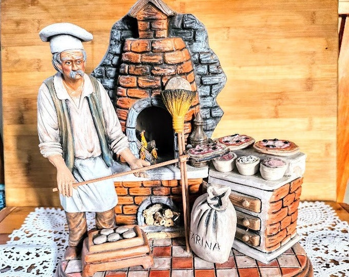 Vintage Detailed Hand-crafted Italian Baker Ceramic Figurine Signed ...