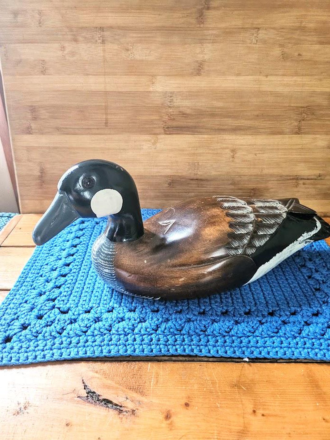 Vintage Hand Carved Hand-painted Solid Wood Rustic Wood Duck Retro ...