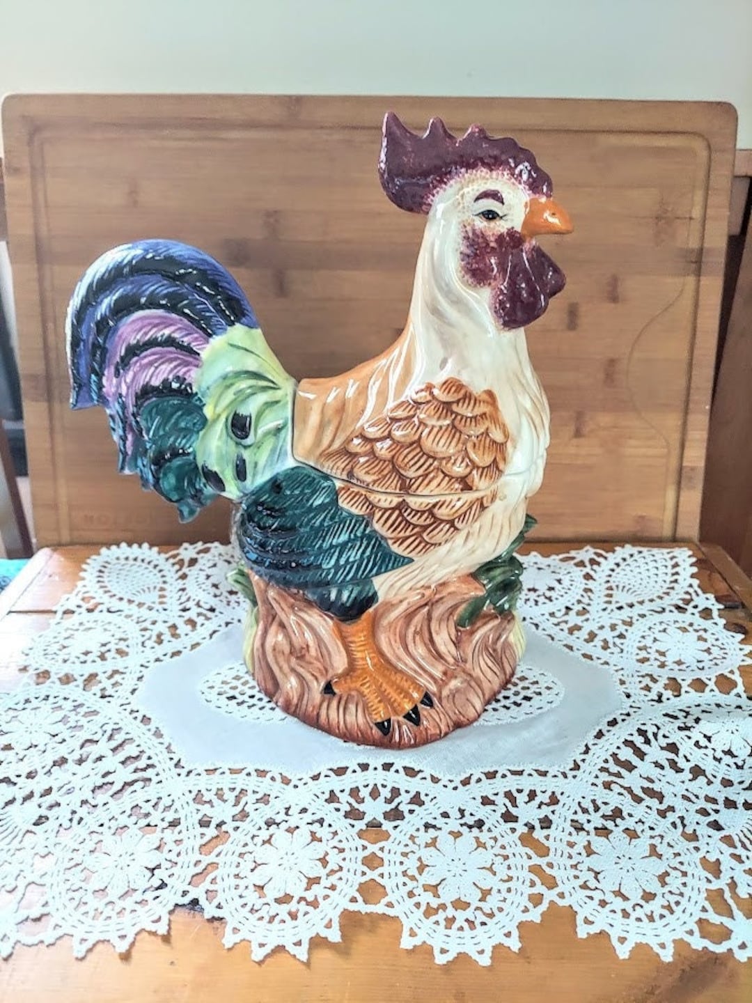 Vintage Ceramic Rooster Cookie Jar HEARTLAND KITCHEN CREATIONS Retro ...
