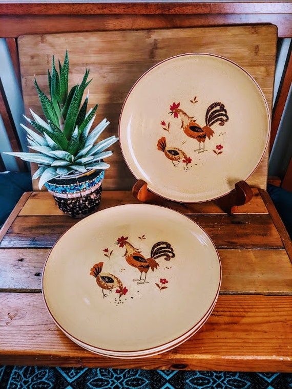 Plates Vintage HARMONY HOUSE Honey Hen Ceramic Dinner Plates 10 Set of ...