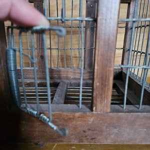 Vintage Hand-crafted Wood and Wire Decorative Bird Cage Rustic Retro ...