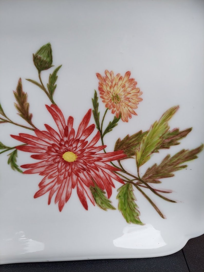Vintage Hand Painted Ceramic Decorative Flower Plate 1988 Retro Hand ...