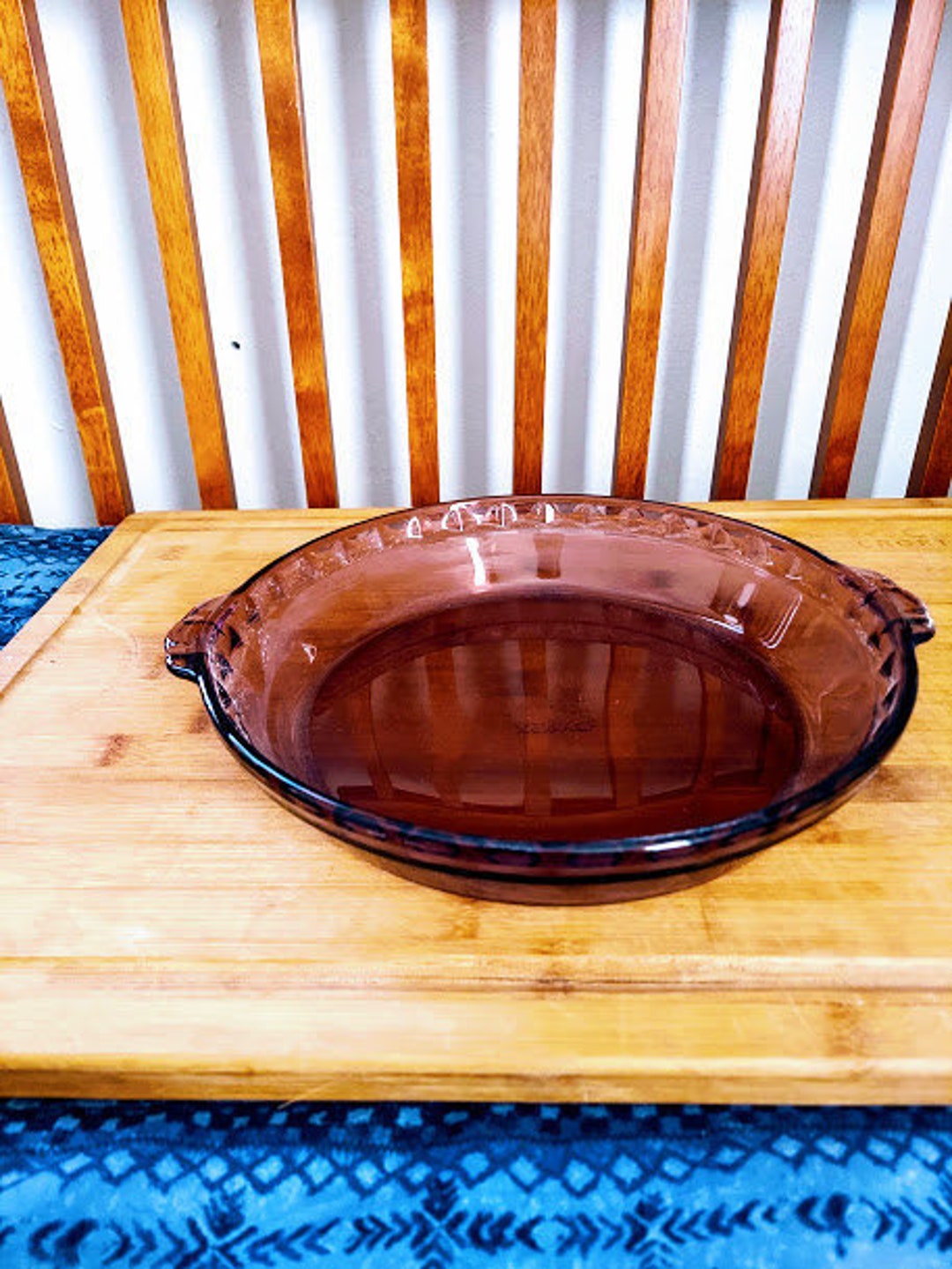 Cranberry Pyrex 229 Glass Pie Dish With Fluted Edges, Vintage Pyrex Pie ...