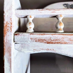 Vintage Distressed Solid Wood Paper Towel Holder With Shelf Shabby Chic ...