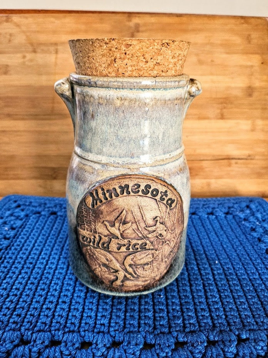 Vintage MINNESOTA Wild Rice Pottery Stoneware Canister With Lid Ducks ...