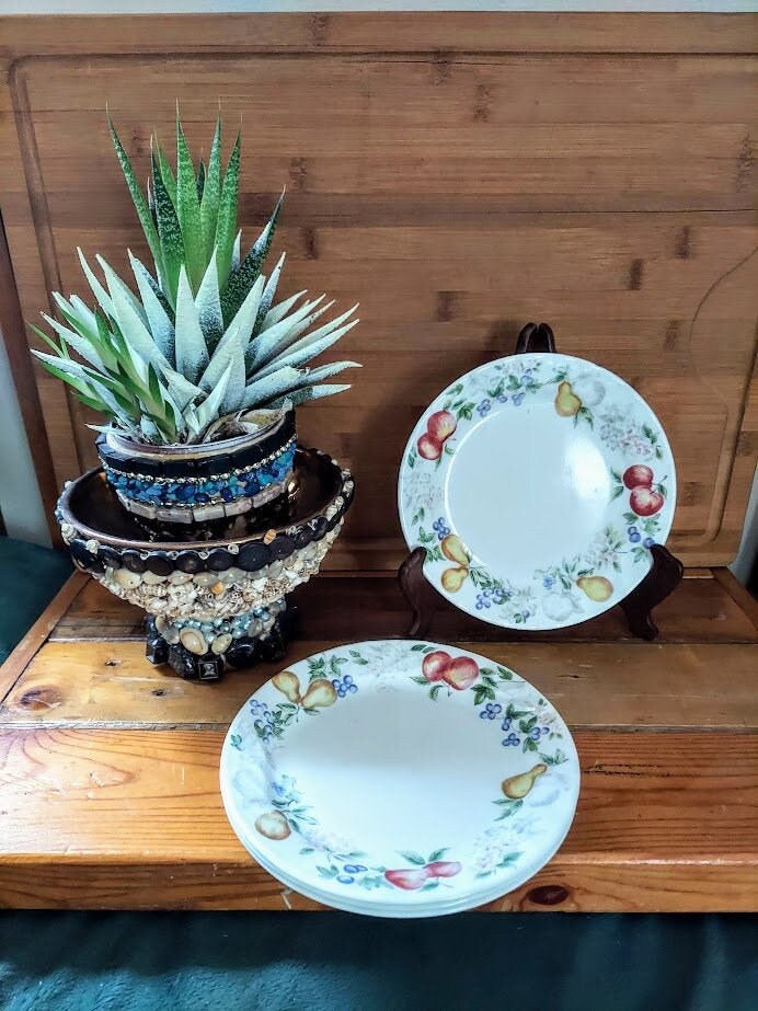 Vintage CORELLE Chutney Pattern Set of Four Salad Plates - Etsy