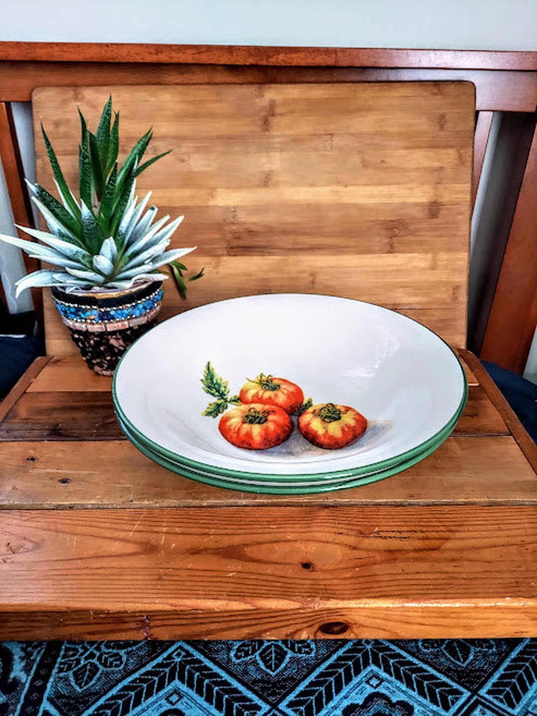 Vintage Two Large Italian Pasta Bowls Made in Italy Hand Painted ...