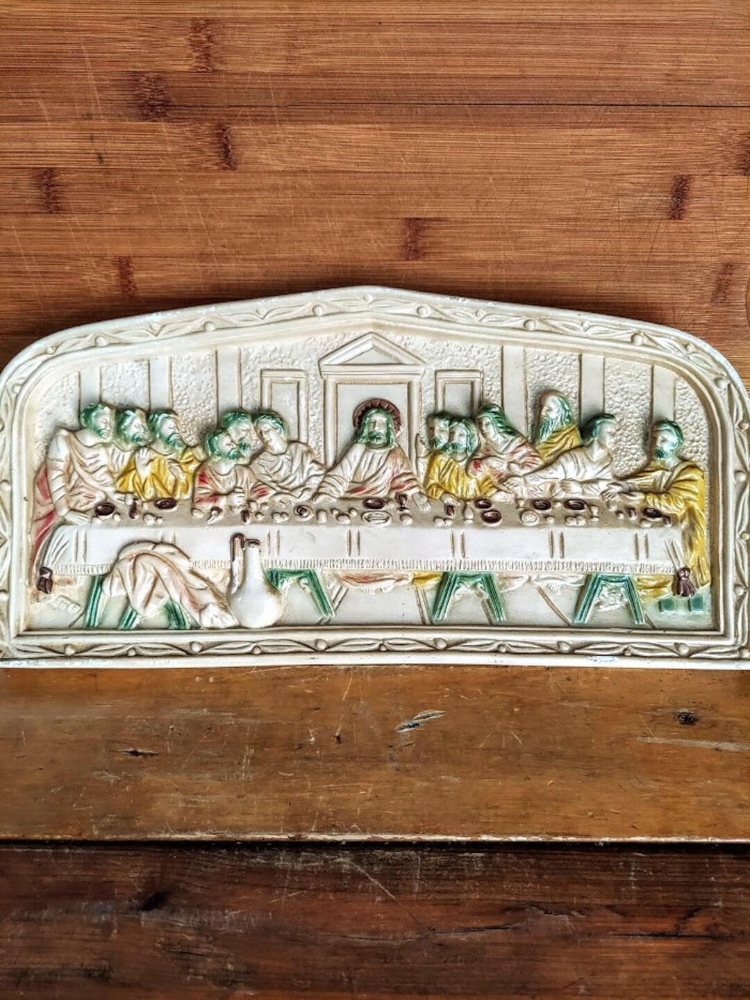 Vintage THE LAST SUPPER Wall Plaster Ceramic Plaque Wall - Etsy