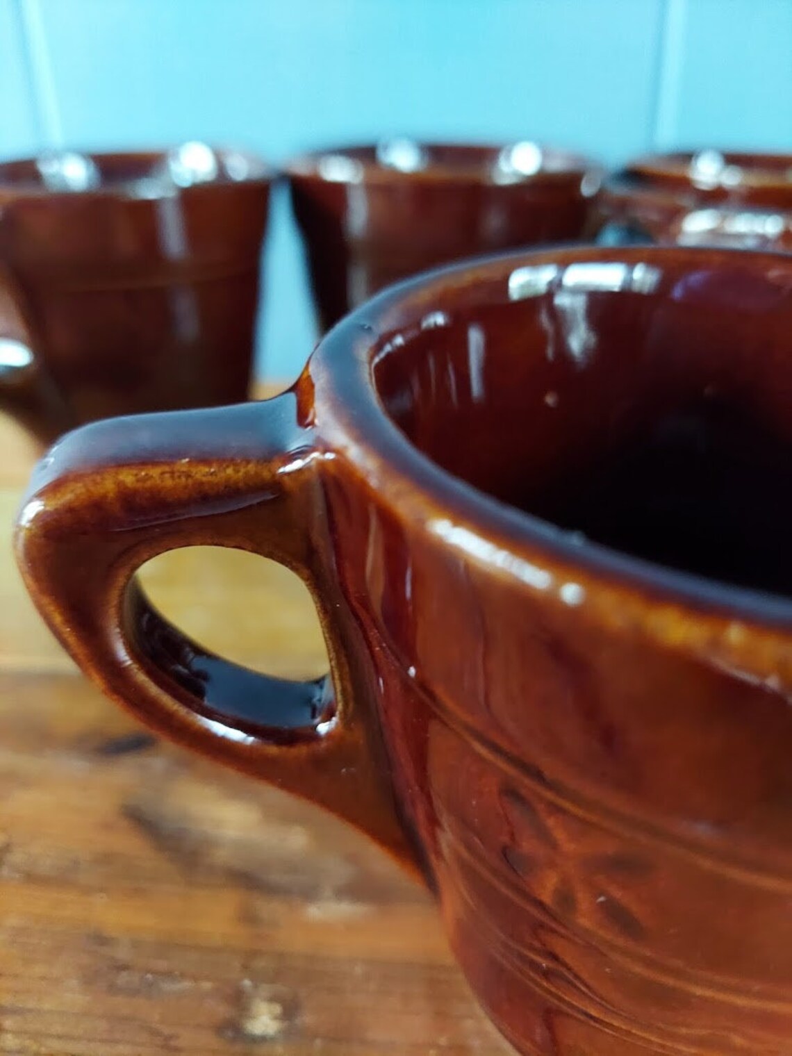 Vintage Set of 6 Macrest USA Daisy Dot Brown Ware Coffee Mugs - Etsy