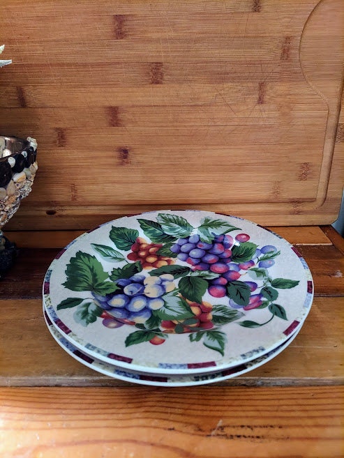 Vintage SAKURA Oneida Fruit Pattern Set of Two Dessert Plates - Etsy