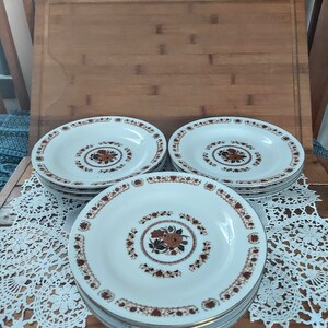 Vintage Ten Red Cathay China by XIAMEN Salad/luncheon Plates Gold Trim ...