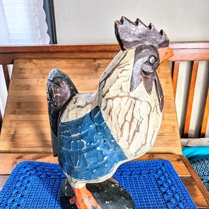 Vintage Wooden Rooster Retro Country Farmhouse Decor Rooster Lover's ...