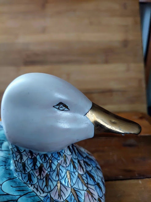 Vintage Beautiful Large Ceramic Duck Hand Painted Chinese | Etsy