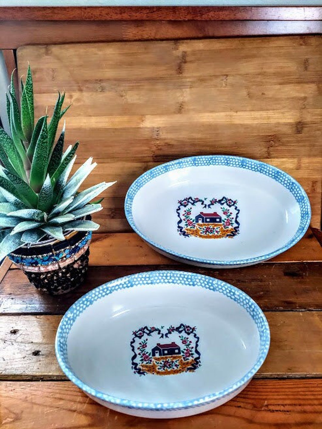 Vintage Teamson Ceramic Sweet Home Casserole Dishes Oval - Retro ...