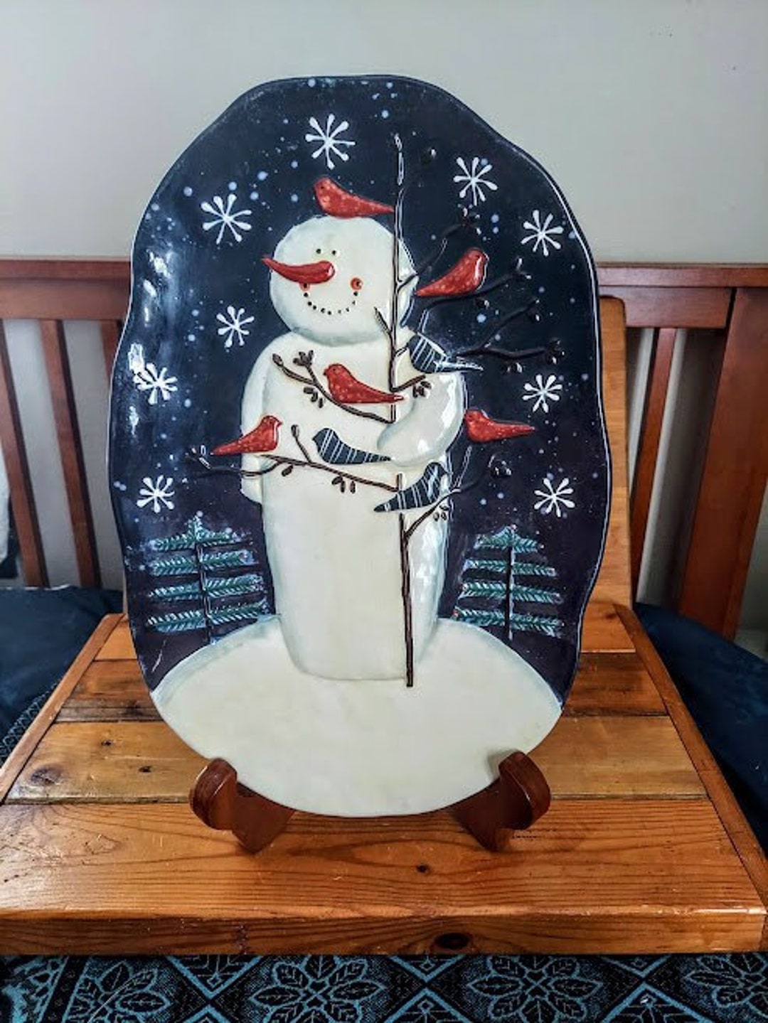 Vintage Large CERTIFIED INTERNATIONAL Snowman Platter by Mary - Etsy