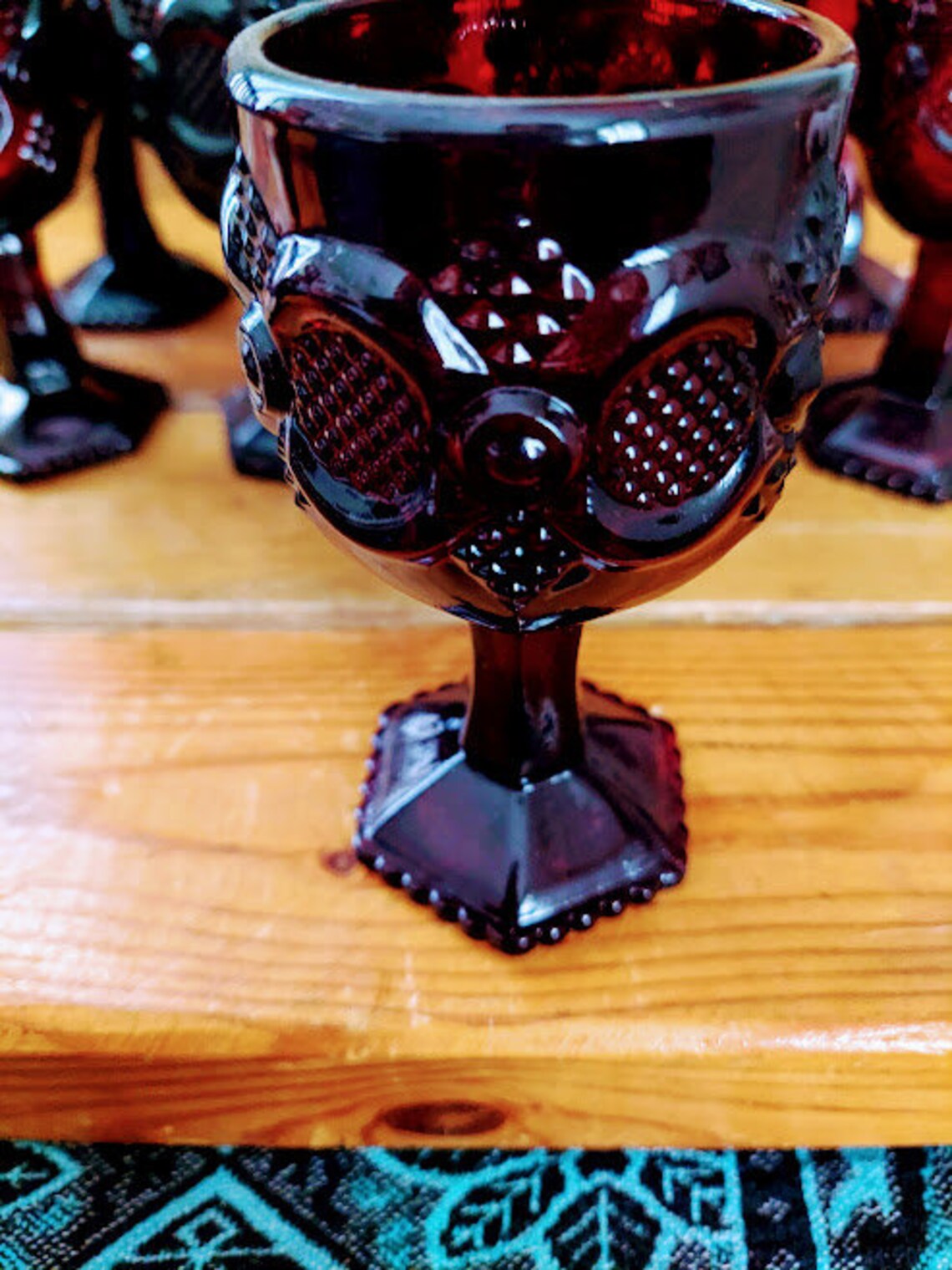 Vintage Ten AVON CAPE Cod Ruby Red Cut Glass Goblets - Etsy