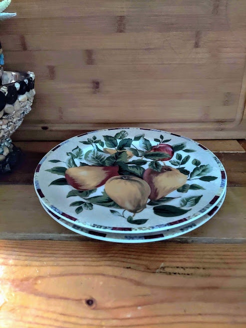 Vintage SAKURA Oneida Fruit Pattern Set of Two Dessert Plates - Etsy