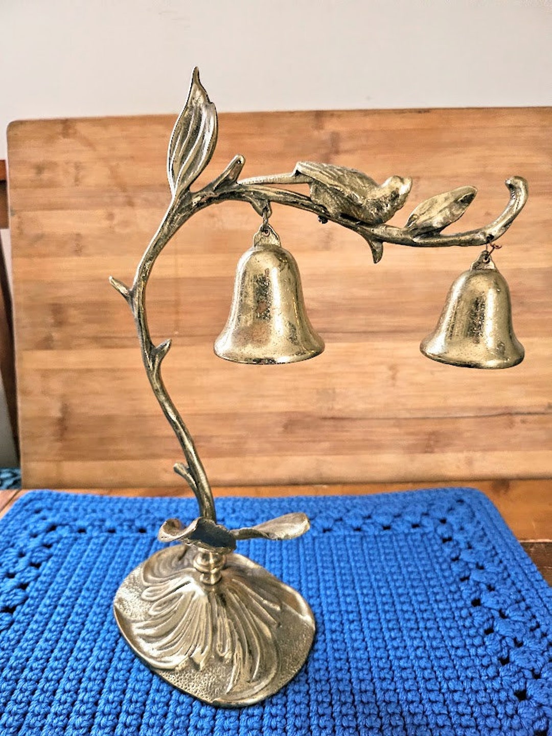 Vintage Brass Tree With Lovely Bird and Two Brass Bells Unique Gift - Etsy