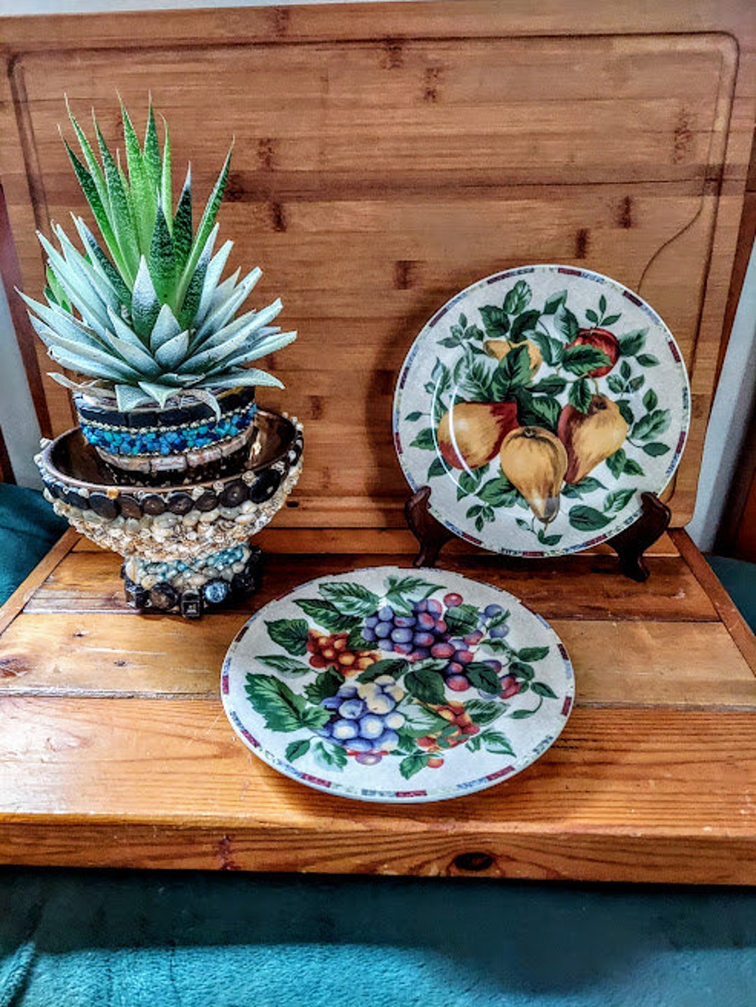 Vintage SAKURA Oneida Fruit Pattern Set of Two Dessert Plates Sonoma ...