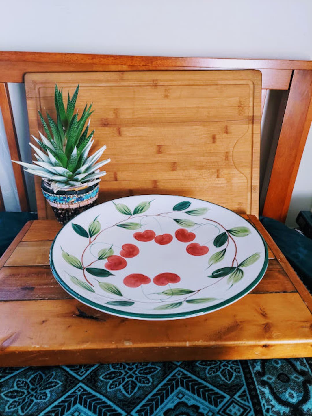 Vintage Beautiful PIZZATO Large 14" Ceramic Italian Serving Plate Hand ...