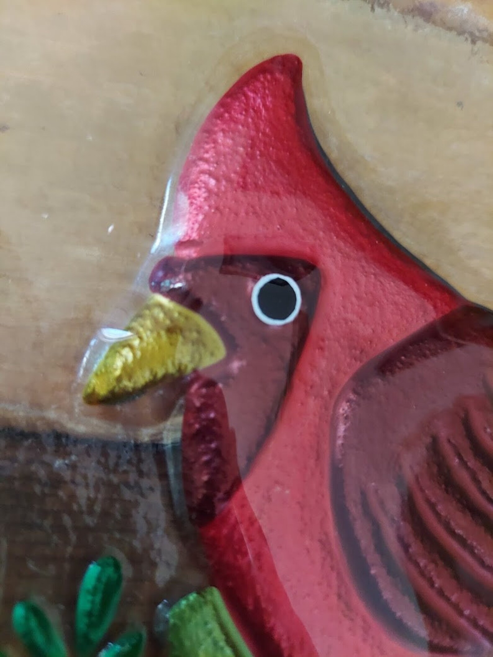 Vintage Cardinal Glass Decorative Plate Glass Cardinal Plate | Etsy