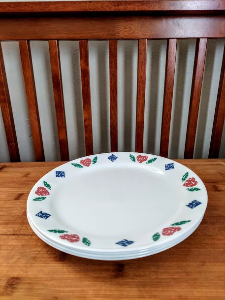 Beautiful Corelle Quilt Pattern Four Dinner Plates Vintage - Etsy