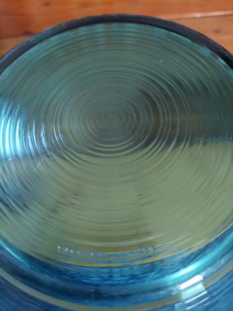 Vintage Arcoroc Aqua Glass Serving Bowl Beehive Pattern Made | Etsy