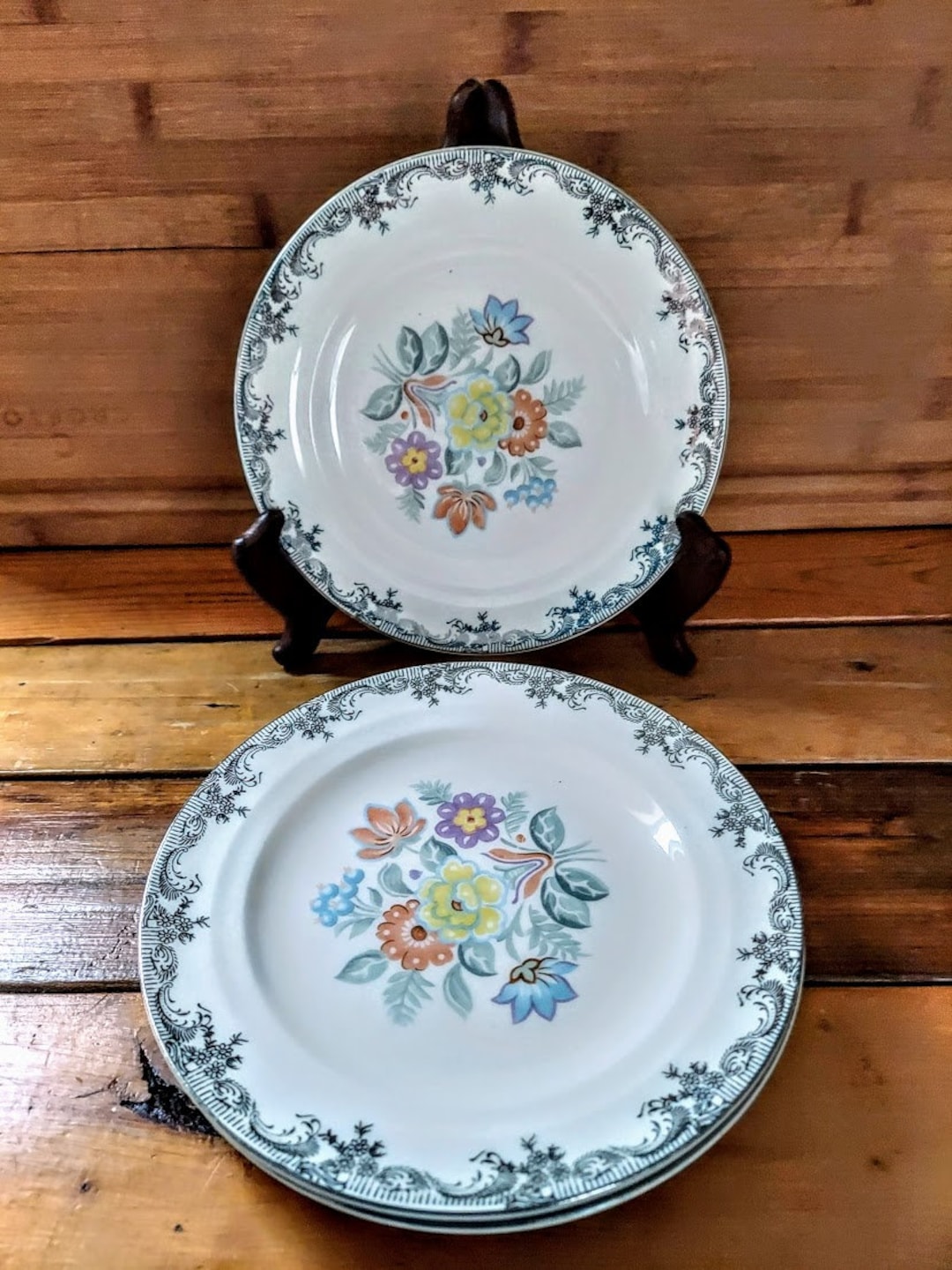 Vintage 21 Piece Crown Potteries MADE IN ENGLAND Floral Pattern With ...