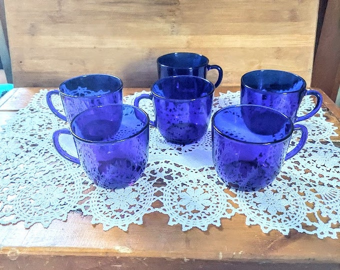 Vintage Cobalt Blue Cup Retro Collectible - Etsy