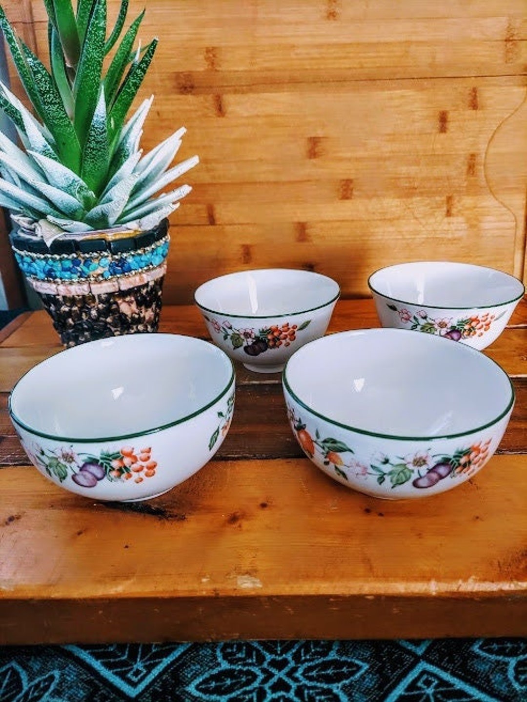 Vintage Small Ceramic Fruit Pattern Bowls Set of Four Made in England ...