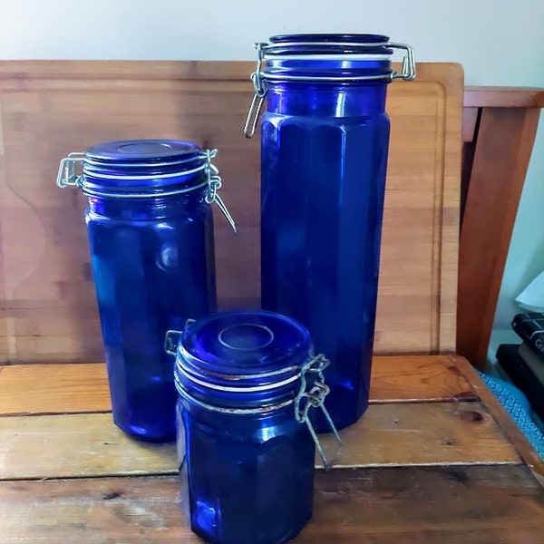 Blue Canisters - Etsy